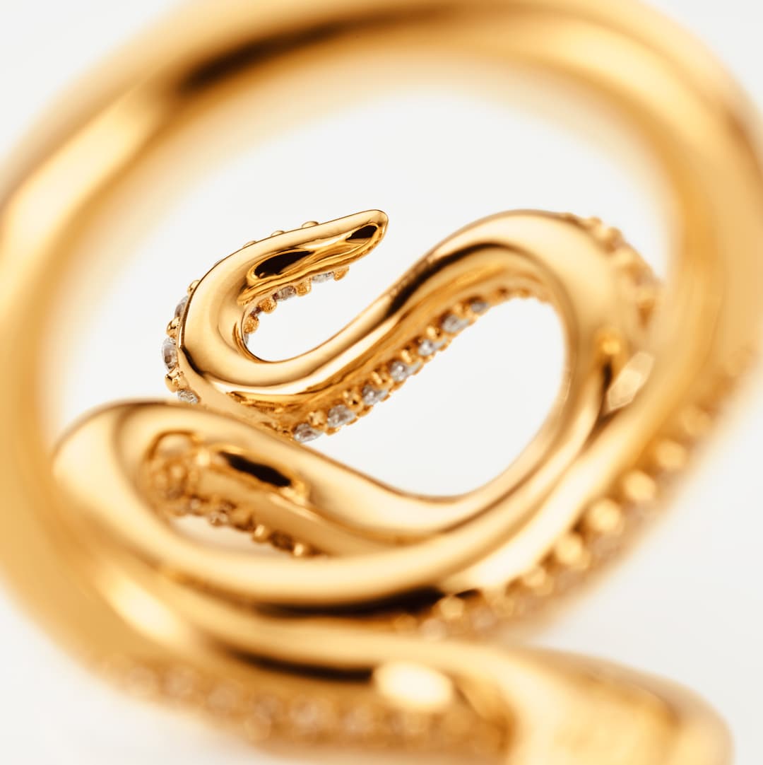 Snakes ring medium pavé | Ole Lynggaard