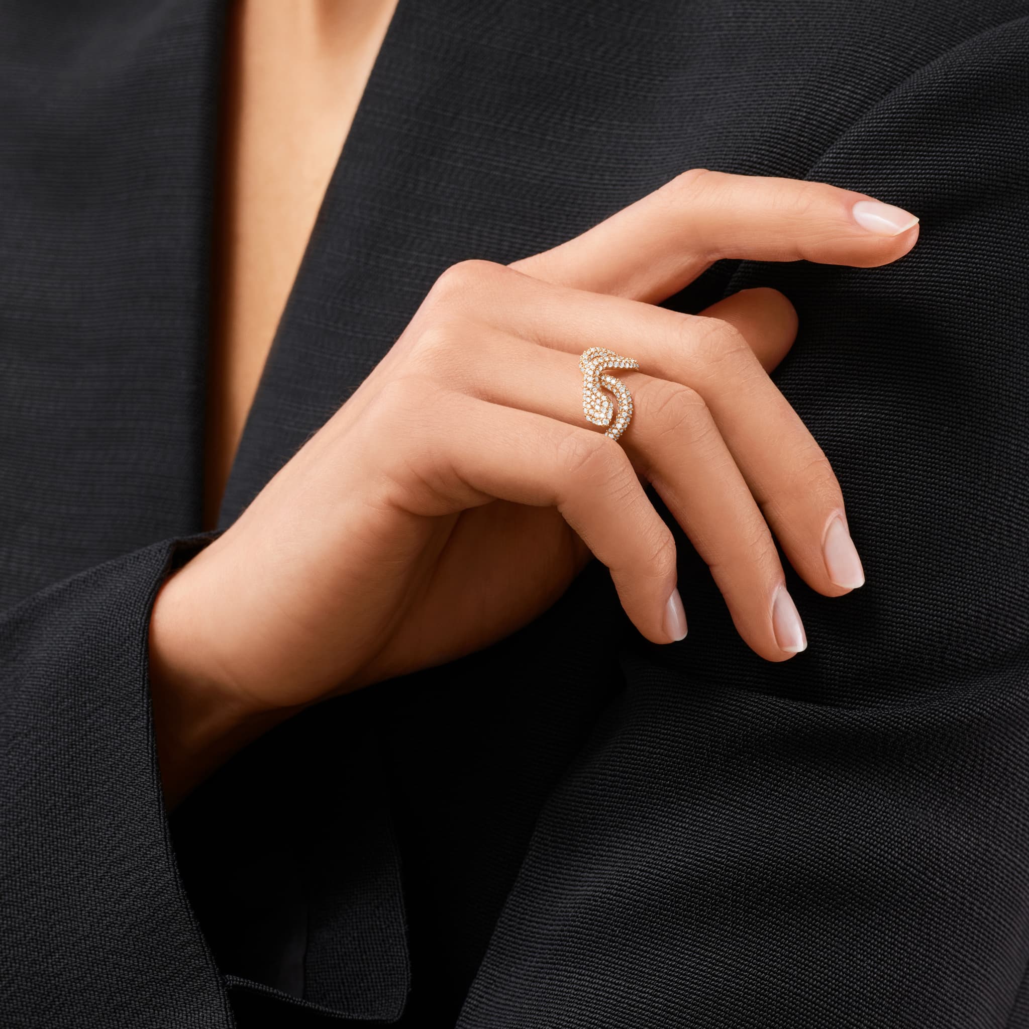 Snakes ring small pavé | Ole Lynggaard